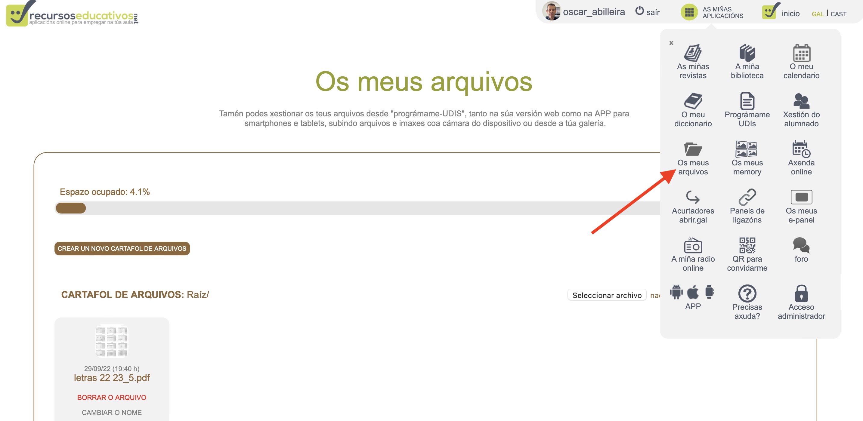 1 - Que é e como accedo á xestión dos " meus arquivos" | Plataforma de axuda de ...